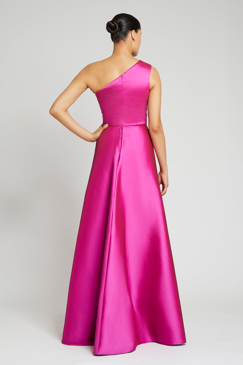 One Shoulder Stretch Gazar Gown – Terijon.com