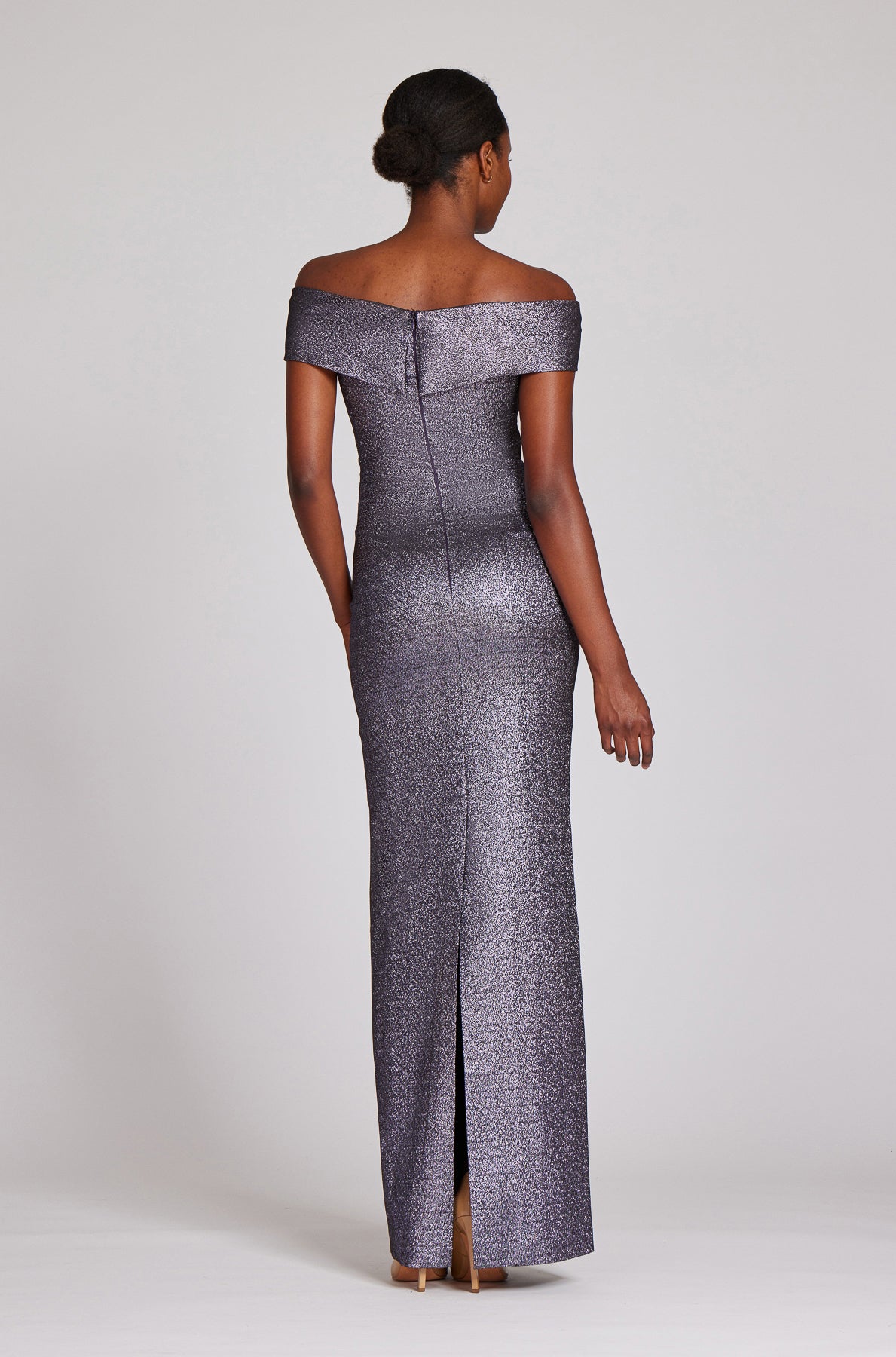 Metallic Twist Front Gown – Terijon.com